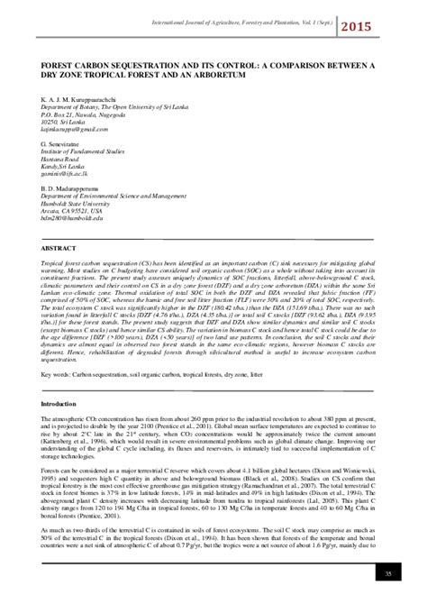 Pdf Forest Carbon Sequestration And Its Control A Comparison Between