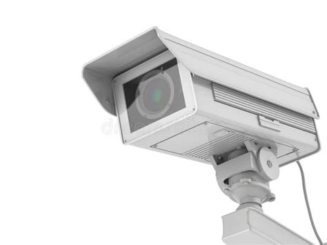 White Cctv Camera Or Security Camera Isolated On White Stock Image Image Of Video Control