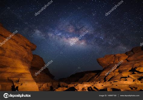 Milky Way At Sam Pan Bok Grand Canyon Ubon Ratchathani Thailan