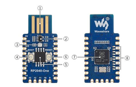 buy waveshare 22809 rp2040 one 4mb flash mcu board based on raspberry