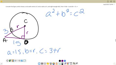 solved consider the figure which shows a circle with center at c and