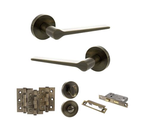 Senza Pari Laviano Door Handle Bathroom Pack 3 Ball Bearing Hinges X3