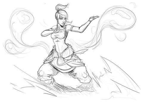 Korra Water Bender Inks By Sketchydeez On Deviantart Sketches Avatar