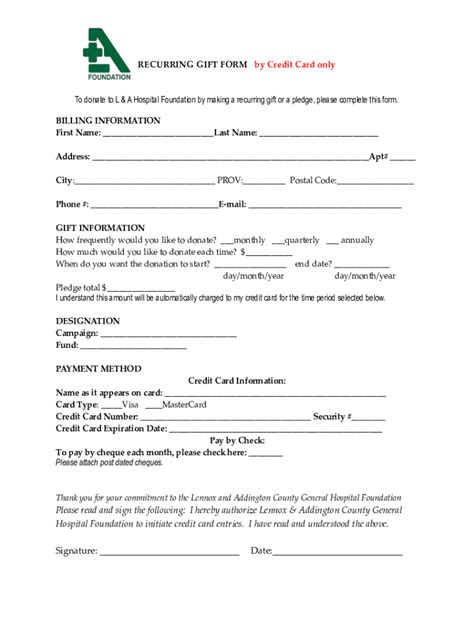 Fillable Online Recurring T Form Fax Email Print Pdffiller