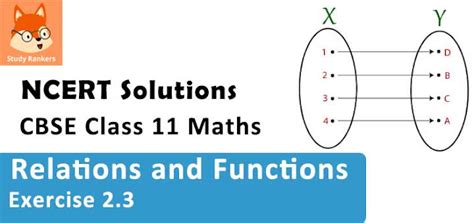 NCERT Solutions For Chapter Relations And Functions Class Maths Exercise