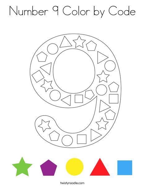 Nine Coloring Page
