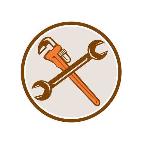 Spanner Monkey Wrench Crossed Circle Retro 12391538 Vector Art At Vecteezy