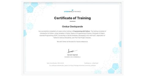 Omkar Deshpande On Linkedin Successfully Completed The Programming With Python Training From