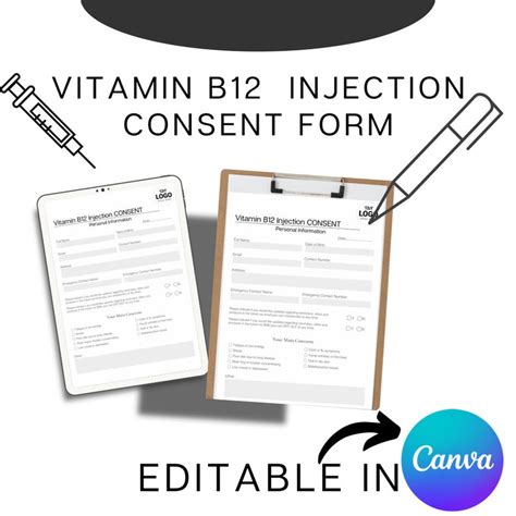 Editable Vitamin B12 Injection Consent Form For Aesthetic Practitioners