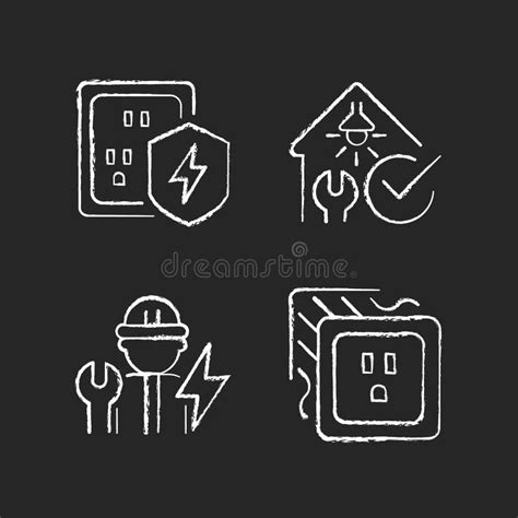 Electrical Safety Inspection Linear Icon Stock Vector Illustration Of Checking Protection