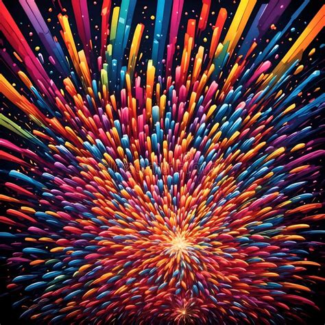 Color Explosion Color Beam Explosion Colors Bursting In All