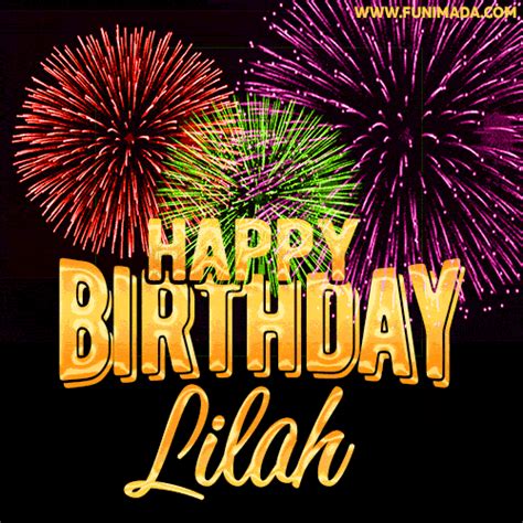 Vibrant Fireworks Happy Birthday Lilah Name  Download On