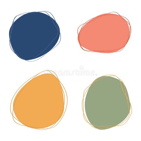 Doodle Blob Shapes Vector Set Organic Abstract Simple Fluid Splodge Elemets Stock Vector