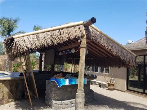 C7 Synthetic Artificial Thatch Panel 38lx24h Class A Sunset Bamboo