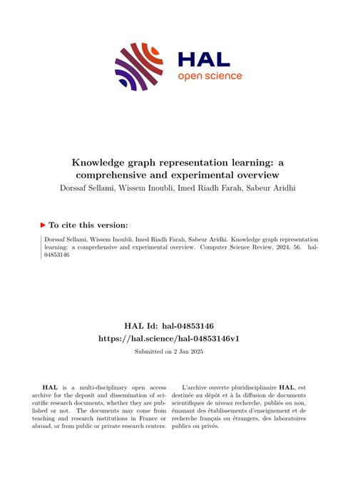 Pdf Knowledge Graph Representation Learning A Comprehensive And