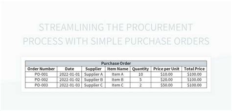 Streamlining The Procurement Process With Simple Purchase Orders Excel Template Free Download