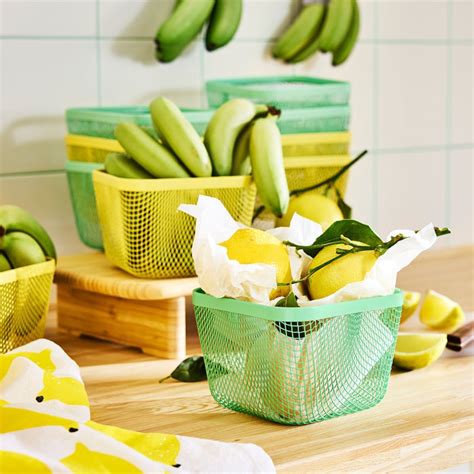 Ikea 365 Mand Metaal Geel Groen 14x14x10 Cm Ikea België