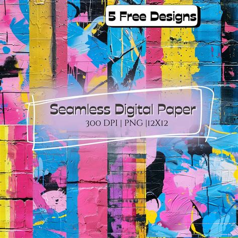 Pansexual Pride Flag Seamless Pattern Scrapbook Journal Digital