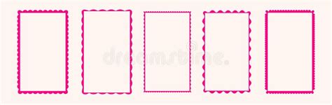 Scalloped Edge Rectangular Frames Set Stock Illustration Illustration