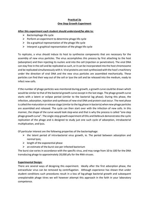 Solution Practical 3 Characterisation Of Isolated Bacteriophage 1
