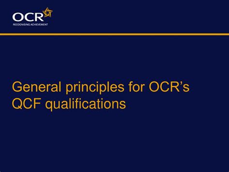 Ppt General Principles For Ocrs Qcf Qualifications Powerpoint Presentation Id 5141861