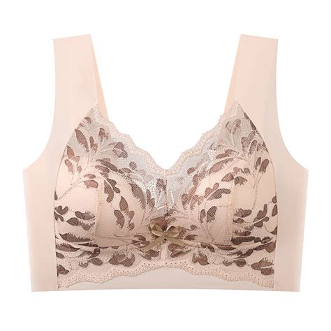 Gewsey Women Floral Secrets Comfort Rose Bra Front Closure Lace Comfy
