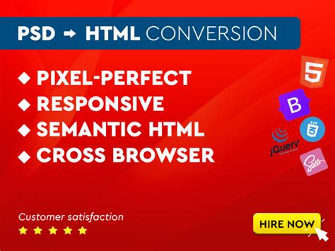 Any Design Converted To Pixel Perfect Responsive HTML CSS JS Page Upwork
