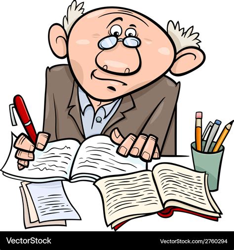 Cartoon Scientist Taking Notes Royalty Free Vector Image