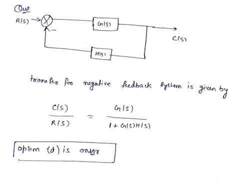 What Is The Equivalent Transfer Function A Feedback System Consisting A Forward Transfer