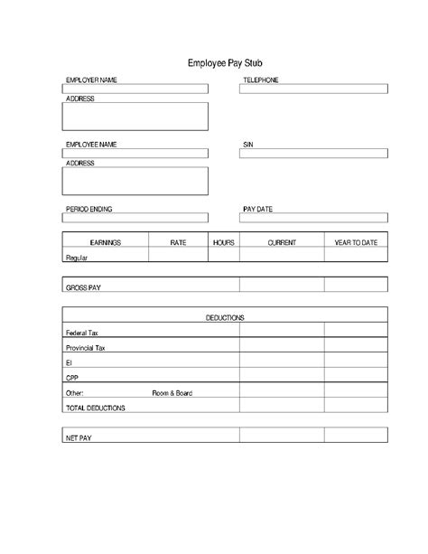 Fillable And Editable Free Pay Stub Template Printable Pdf With Calculator