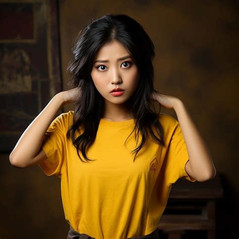Premium Ai Image Frustrated Asian Girl Shrugging Looking Bothered And Annoyed Cant Understand