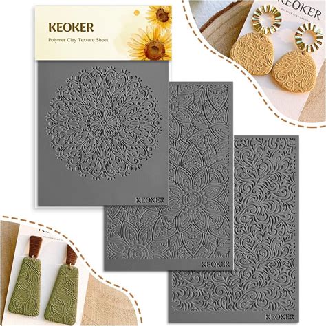 Keoker Boho Texture Sheets Set Works With Boho Polymer