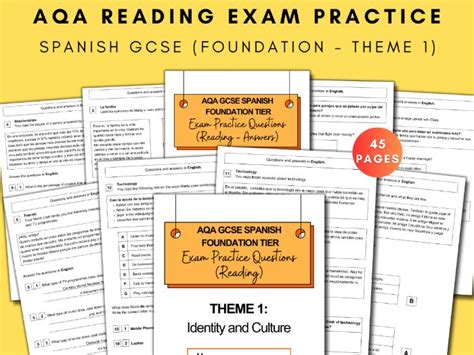 Aqa Reading Exam Question Practice Spanish Gcse Foundation Theme