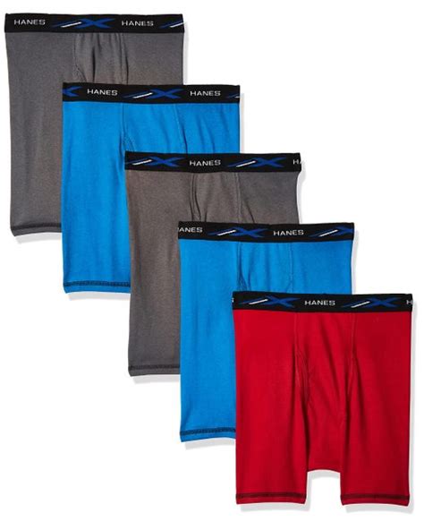 Hanes 5 Pack X Temp Comfort Cool Assorted Boxer Briefs In Blue For Men