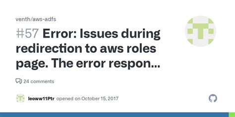 Error Issues During Redirection To Aws Roles Page The Error Response · Issue 57 · Venthaws
