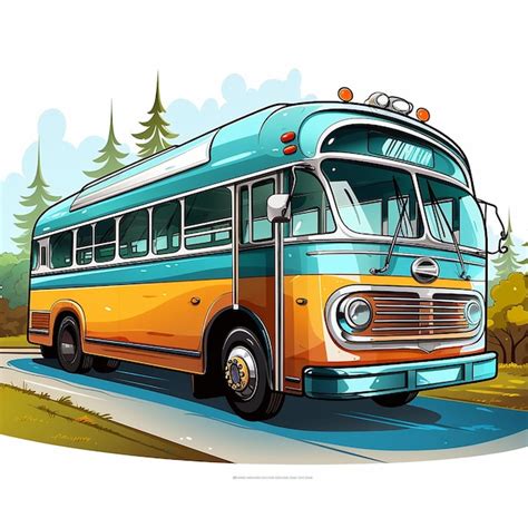 Premium Ai Image Bus Logo Cartoon
