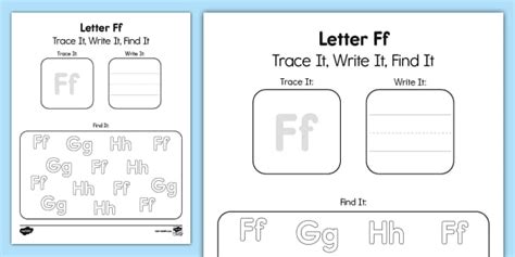 Letter Ff Trace It Write It Find It Activity Twinkl