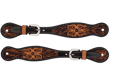 Weaver Leather® Ladies Turquoise Cross Floral Tooled Spur Straps