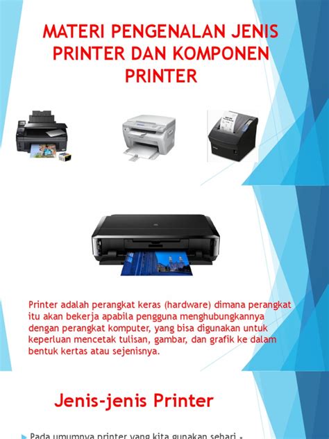 Materi Pengenalan Jenis Printer Dan Komponen Printer Pdf Bisnis