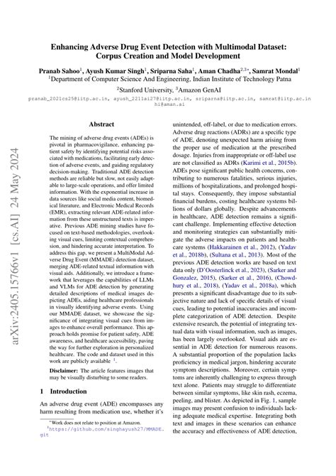 Pdf Enhancing Adverse Drug Event Detection With Multimodal Dataset Corpus Creation And Model