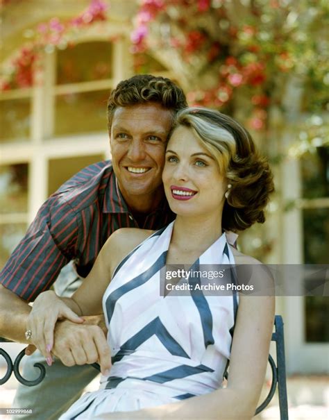 American Actor Robert Stack And His Wife Rosemarie Bowe Circa 1960s