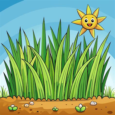 Premium Vector Grass 2d Vector Illustration