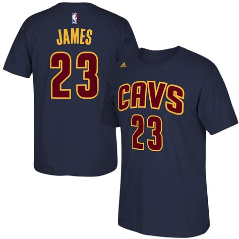 Adidas Lebron James Cleveland Cavaliers Navy Blue Net Number T Shirt