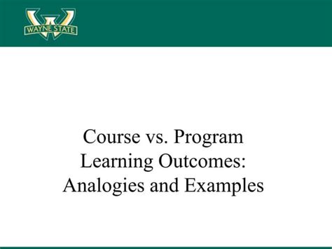 Course Vs Program Learning Outcomes Ppt