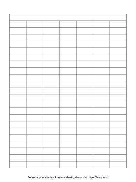 Printable Blank Column Chart Templates In Pdf Png And  Formats Artofit