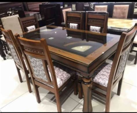 Glass Rectangular Six Seater Dining Tables Set At ₹ 34000set In