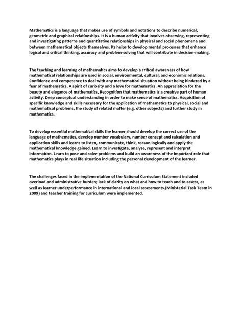 Mathematics Essay Pdf