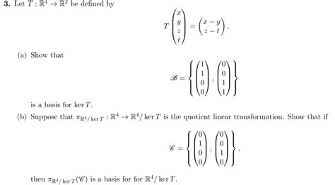 Vector Space Linear Transformation The Matrix Representation Of A