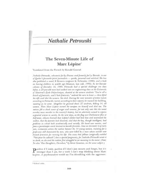 The Seven Minute Life Of Marc Lepine Pdf