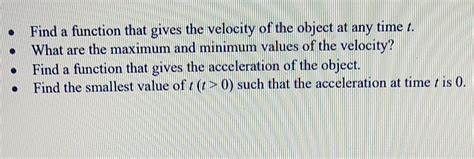 solved an object moves according to the position function